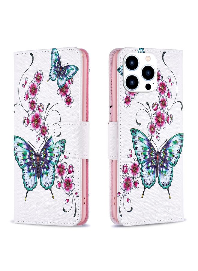 The Bros Case For iPhone 15 Pro Colored Drawing Pattern Flip Leather ...