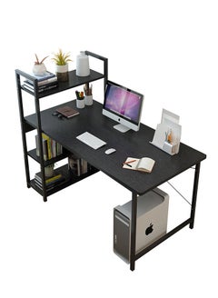 ZUIHAO Computer Desk with 4-Tiers Shelves Writing Desk Storage Shelves ...