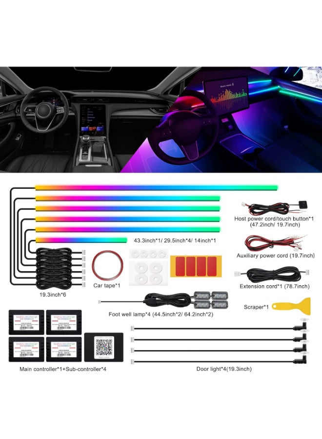 Generic Dreamcolor Acrylic Interior Car LED Strip Light with Wireless ...