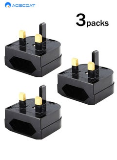 ACECOAT 3 Packs EU to UK Travel Plug Adapter-2 Pin European to 3 Pin ...