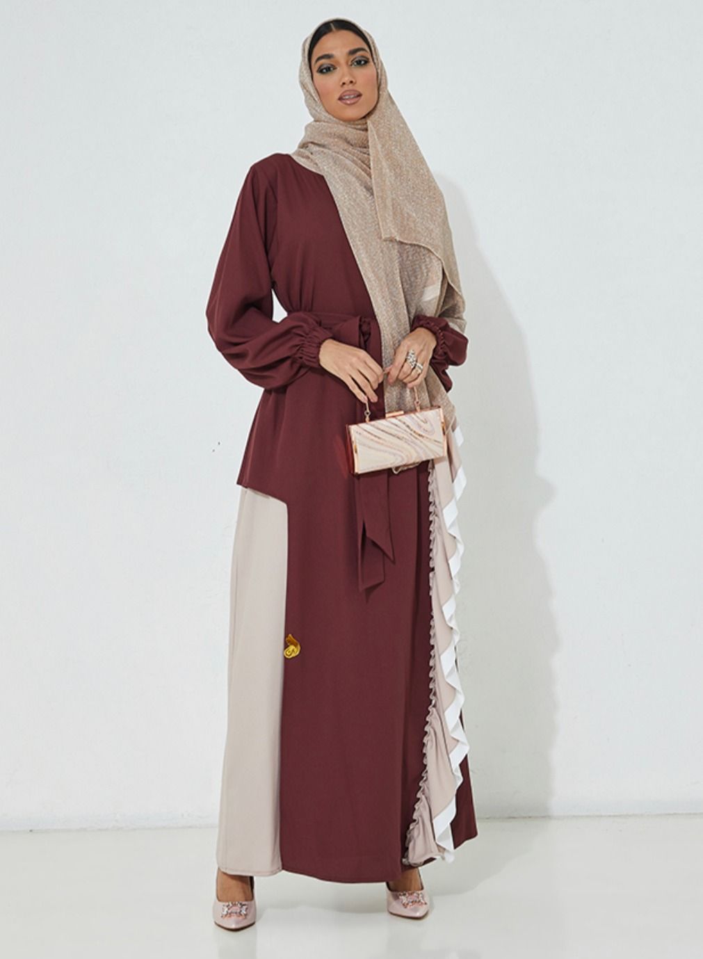 Rosette Abaya Ruffles abaya | Best Price UAE | Dubai, Abu Dhabi