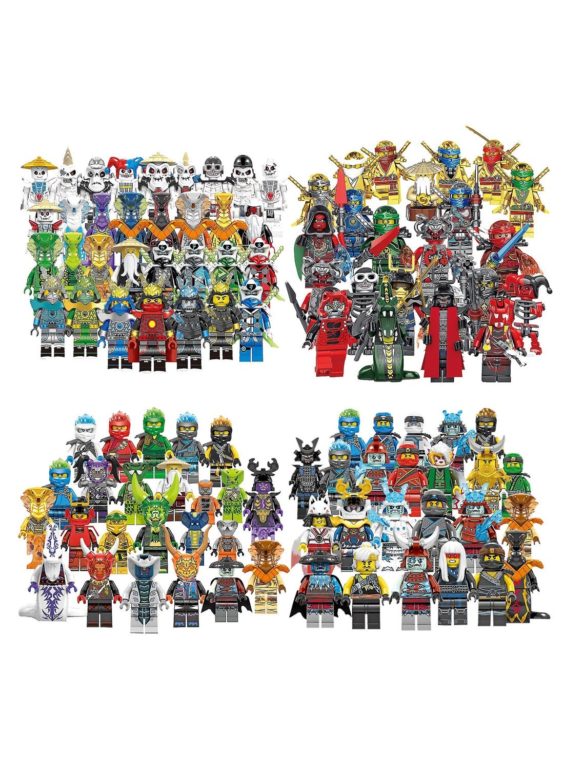4 Set Of Ninjago Mini Figures Kai Jay Sensei Wu Master Building Blocks ...