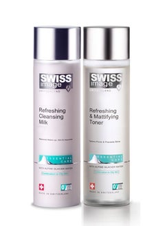 SWISS image Refreshing Cleansing Milk 200ml & Mattifying Toner 200ml ...