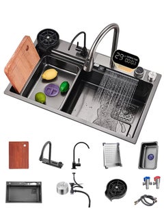 ULHYC Kitchen Sink Flying rain Waterfall Stainless Steel Undermount ...