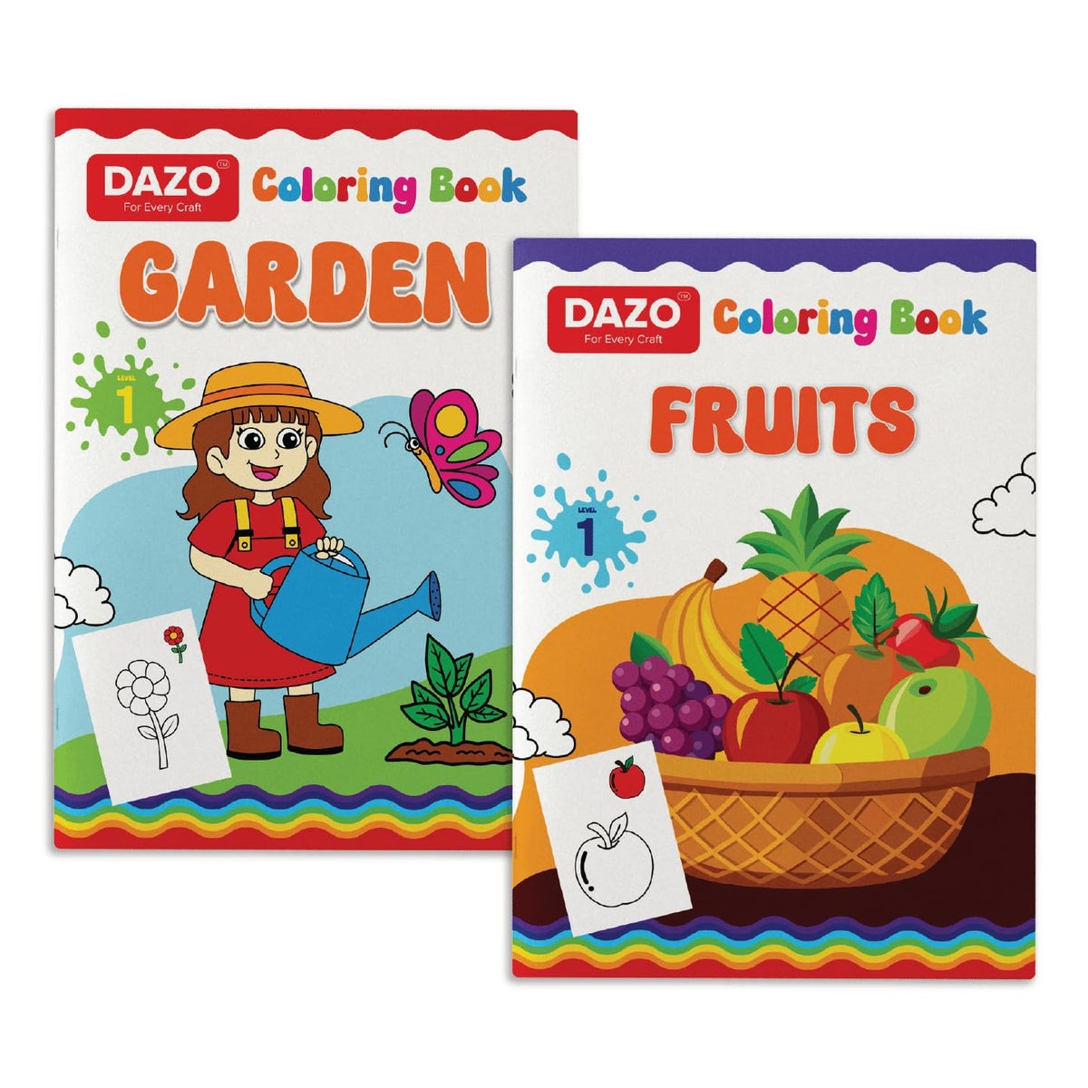 DAZO Dazo Coloring Book Learn with Color Garden Fruits Fun Coloring ...
