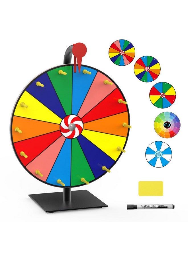 MoKo 12 Inch Colorful Prize Wheel Spinner With Stand, Prize Wheel With ...