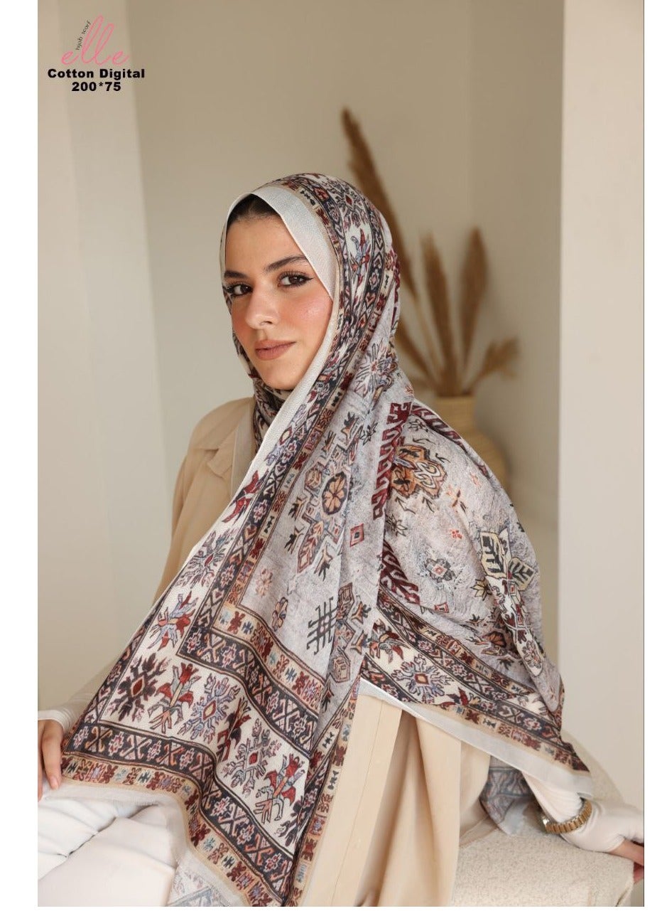 ELLE Luxury Veil Cotton Islamic Hijab for Women for Occasions and ...