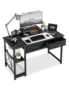 JANTENS Computer Desk with Drawers Study Writing Desk with Adjustable ...