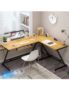 JANTENS L Shaped Desk Computer Corner Table Home Gaming Writing ...