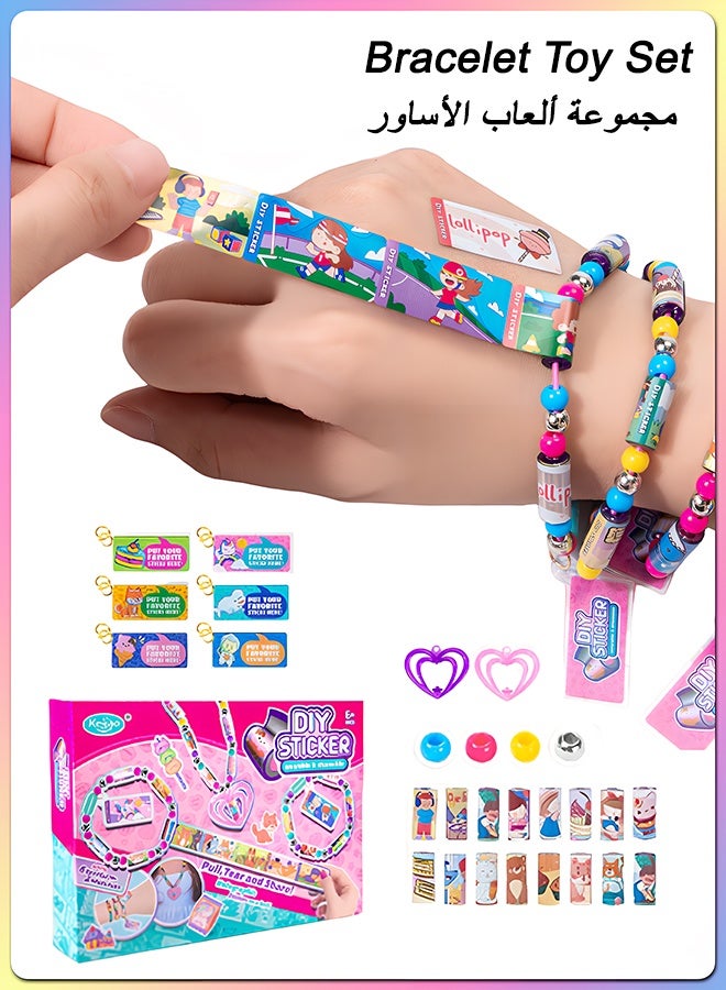 Generic Girls Bracelet Toy Set,Laser Sticker & Bead Craft Kit for Girls ...