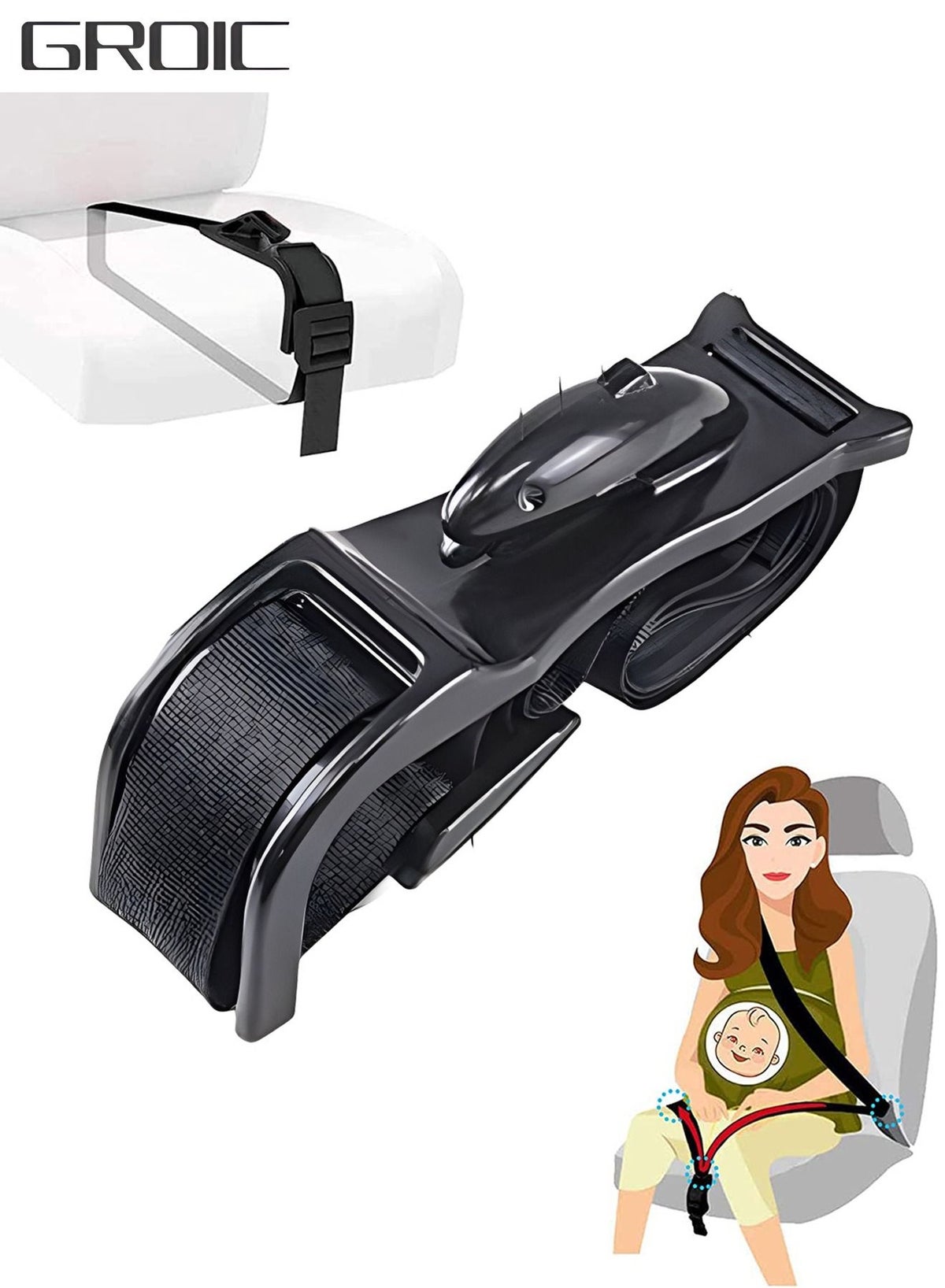 GROIC Pregnancy Bump Strap Adjuster, Seat Bump Belt for Protect Unborn ...
