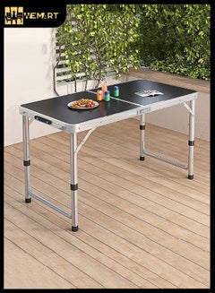 WEMART Folding Table, 1.2M Folding Picnic Table, Aluminum Portable ...