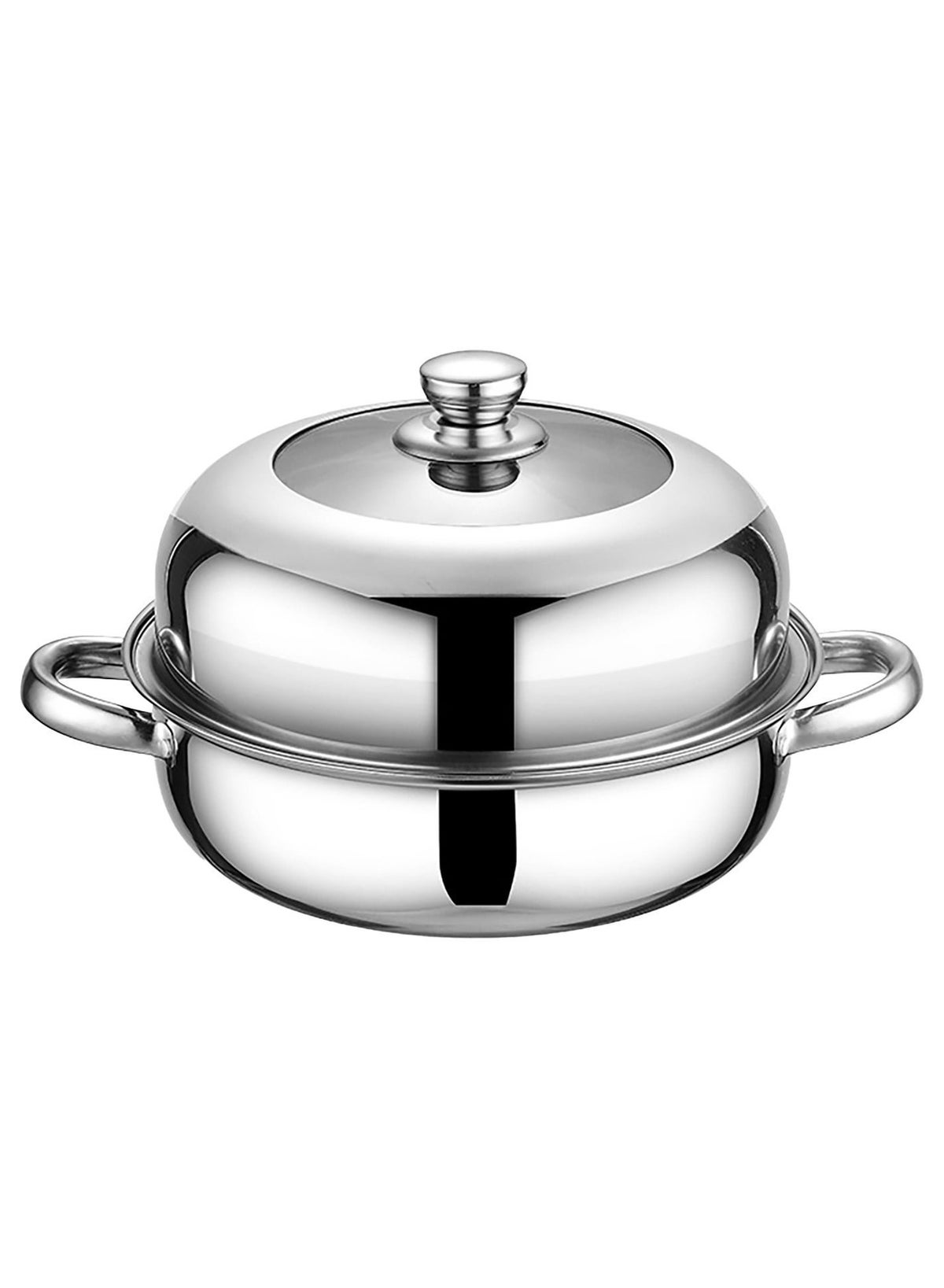 Bright Home Stainless Steel Steamer 1-Layer Food Vegetable Cooking Pan ...