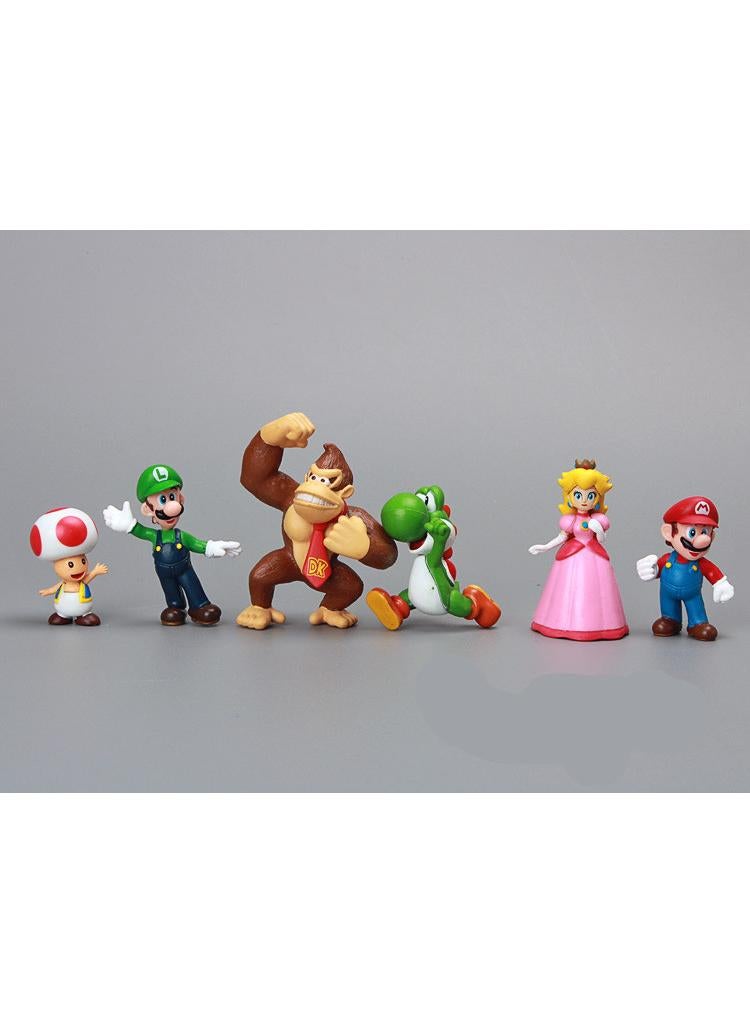 6-Piece Creative And Non-Toxic Super Mario Plastic Figure Playset For ...