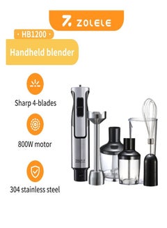 ZOLELE ZOLELE Immersion Powerful Dynamic Hand Blender 4-in-1 Kitchen ...