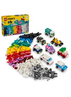 LEGO Classic Creative Vehicles, Colourful Model Cars Kit featuring a ...