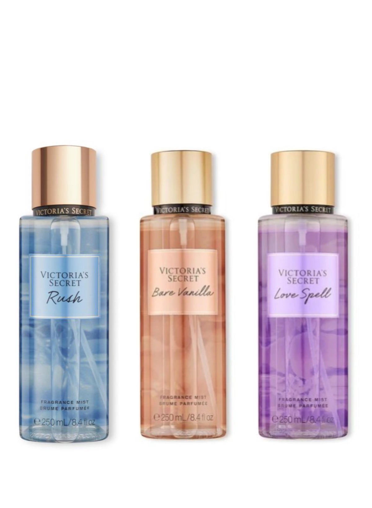 Victorias Secret - Beauty Body Mist Combo - Love Spell, Rush & Bare ...
