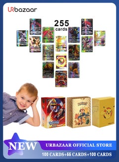 URbazaar 255 Pcs Pokemon Cards Set Pokemon Trading Card Game Including GX、Mega、Trainer Gold foil ...