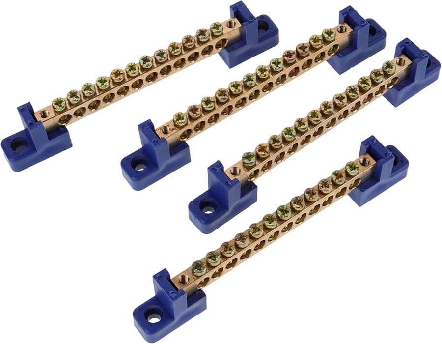 Generic 4Pcs Copper Ground Bar Terminal Block Connectors For Car Wiring ...