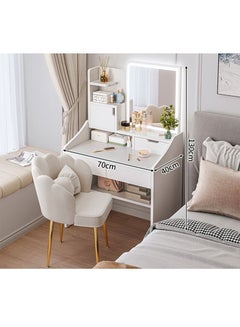 NKX Makeup Vanity Table Dressing Table Flip Mirror With Drawers And ...