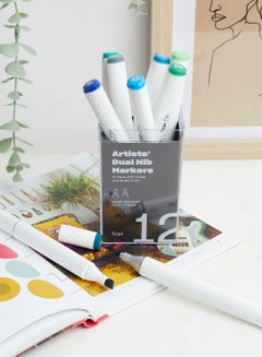 Buy Typo Multicolor Set Of 12 Artists Dual Nib Marker Pens for Women in UAE