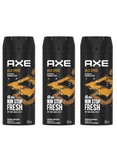 Axe Pack Of 3 Axe wild spice deodorant spray 150 ml | Best Price KSA ...