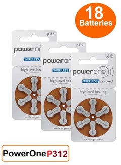 Power One 1.45V Original High Level Hearing Aid Batteries P312 Pack Of ...