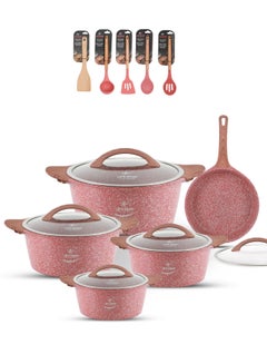 Life Smile Non Stick Cookware Sets - 15Pcs Granite Cookware Set Kitchen ...