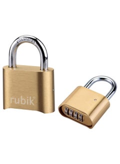 Rubik 4-Dials Combination Padlock, Alloy Steel Security Lock for Door ...