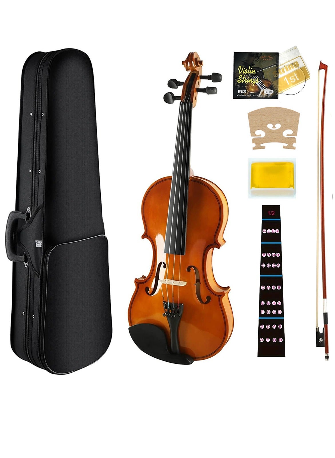 Mike Music Mike Music 1/2 Violin Set Full Size Student Violin for ...
