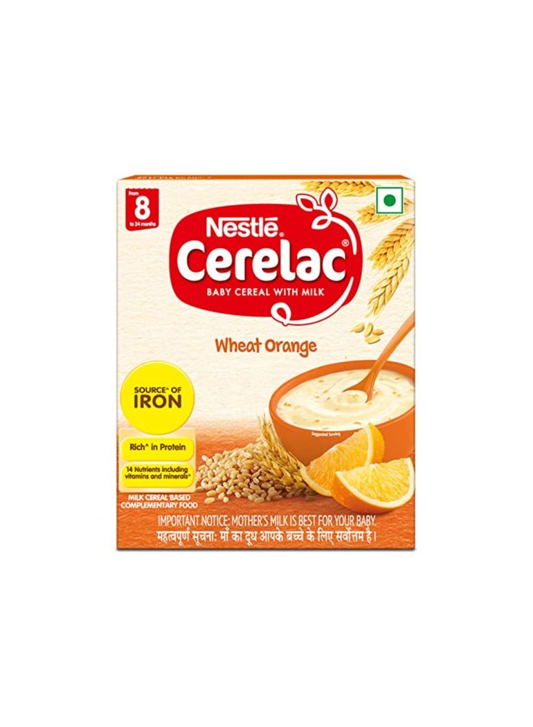 Cerelac CERELAC Baby Cereal with Milk - Wheat Orange From 8 Months Pack ...