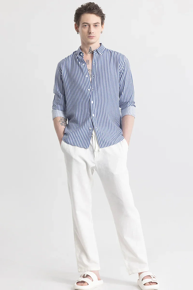 SNITCH Blue Stripehaven Blue Striped Shirt for Men | Best Price UAE