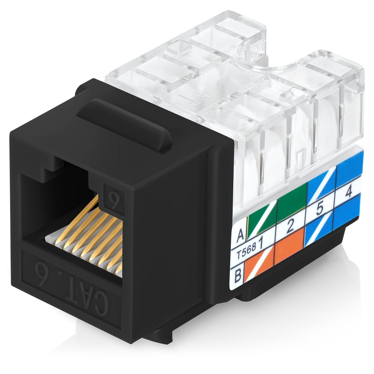 Everest Media Solutions Everest 90 Angled RJ45 Cat6 Keystone Jacks ...