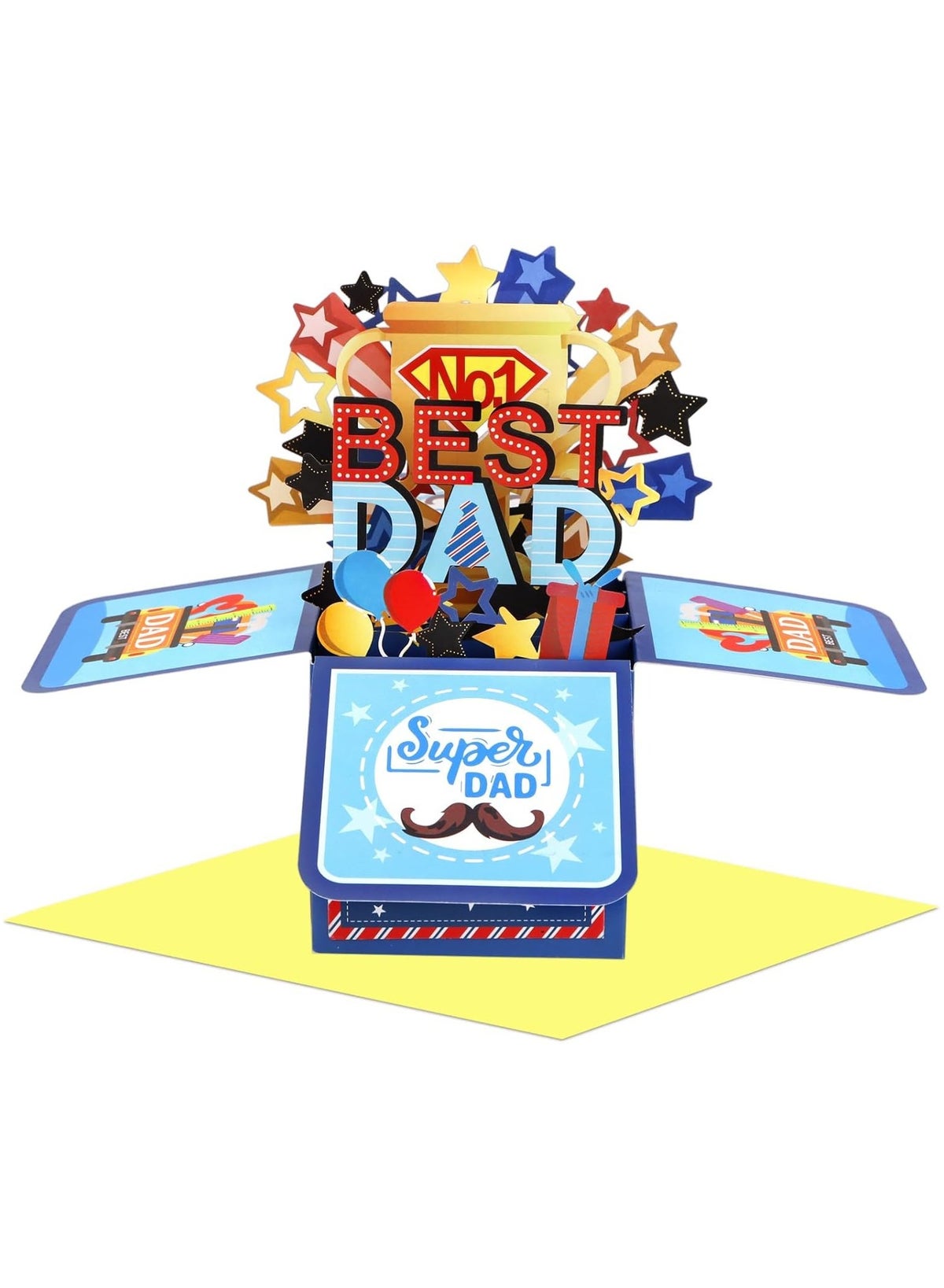 Generic Father's Day Pop Up Card from Daughter & Son, 3D Super Dad Best ...