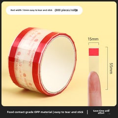 Generic Clear Easy-Tear Sealing Tape for Cup LidsRed 15mm wide easy to ...