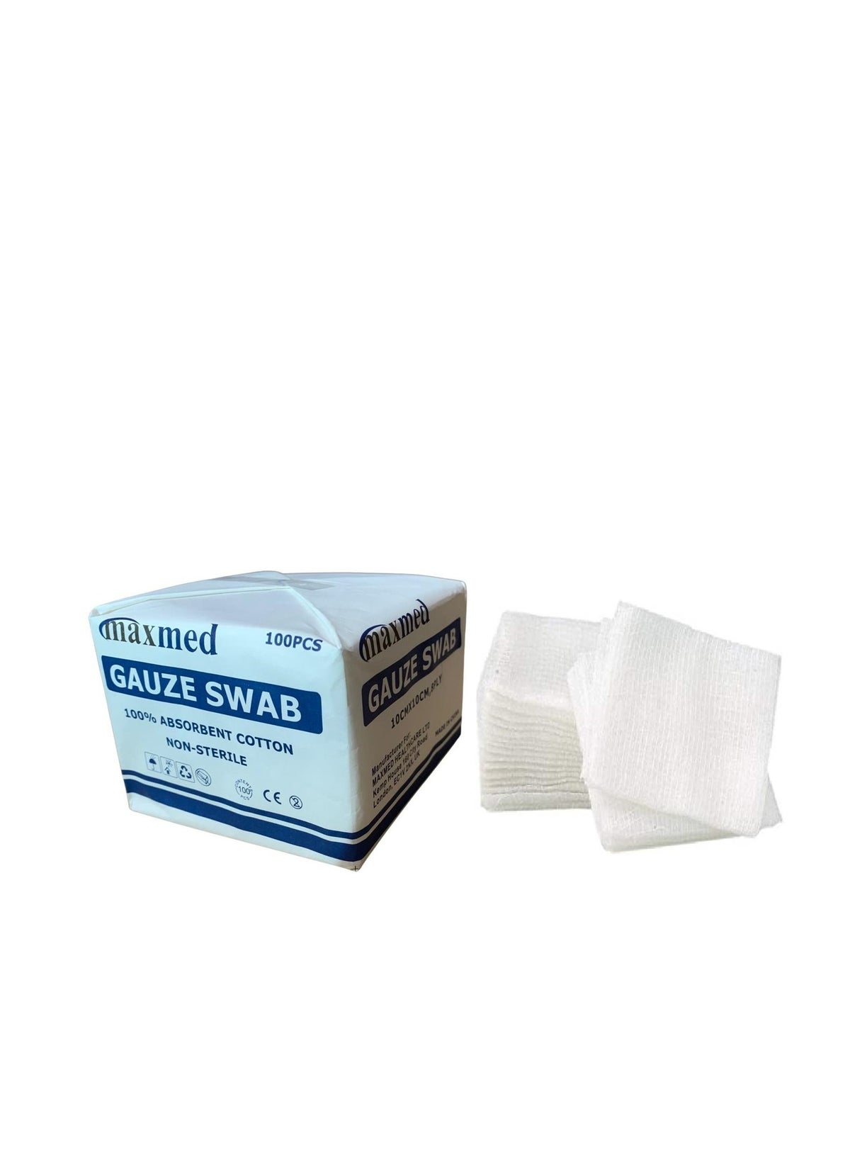 MAXMED Gauze Swabs for Wound Dressing | 10cm x 10cm Non Sterile, 100 ...