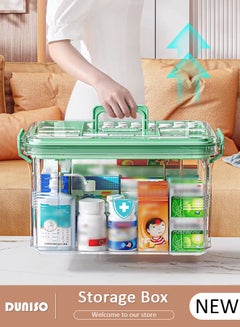DUNISO 2 Layers Large Medicine Storage Box, Family small safety ...