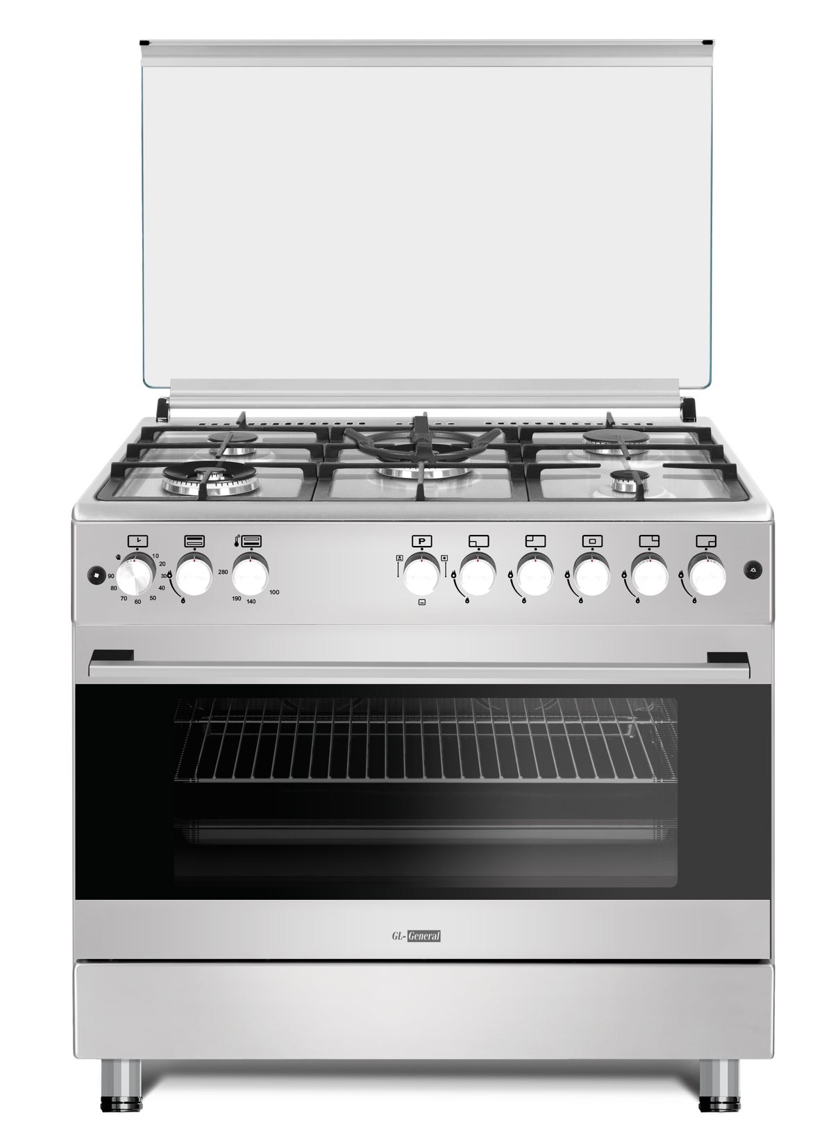 GL General Heavy Duty 90x60cm 5 Burners Gas Ranger, Iron Cast Heavy ...