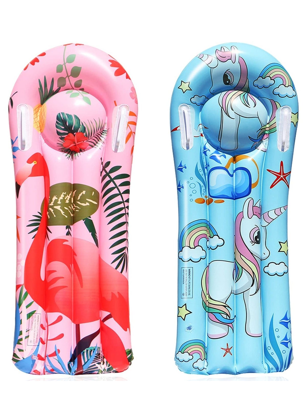 Inflatable Flamingo Unicorn Boogie Boards, 2 Pack Swimming Pool ...