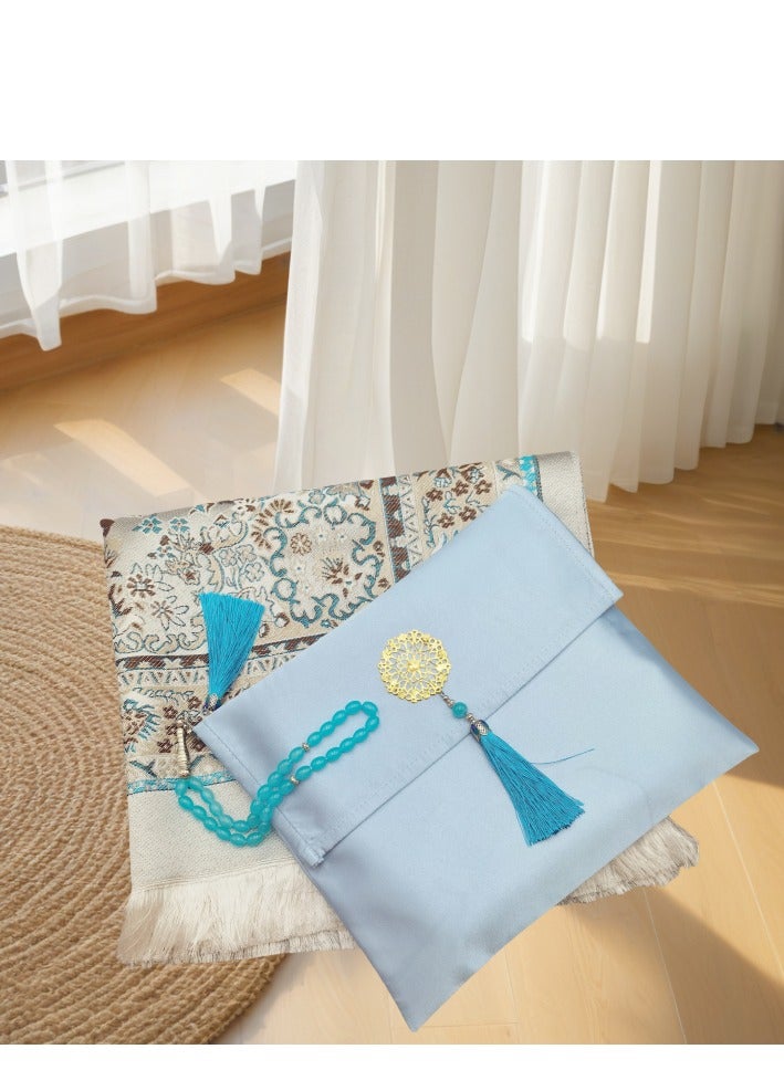 Generic Muslim Prayer Rug and Prayer Beads with Elegant Design Cylinder ...