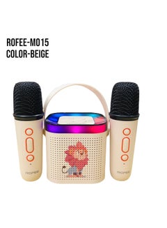 Rofee Rofee M015 kids karaoke speaker with two audio mics Beige | Best ...