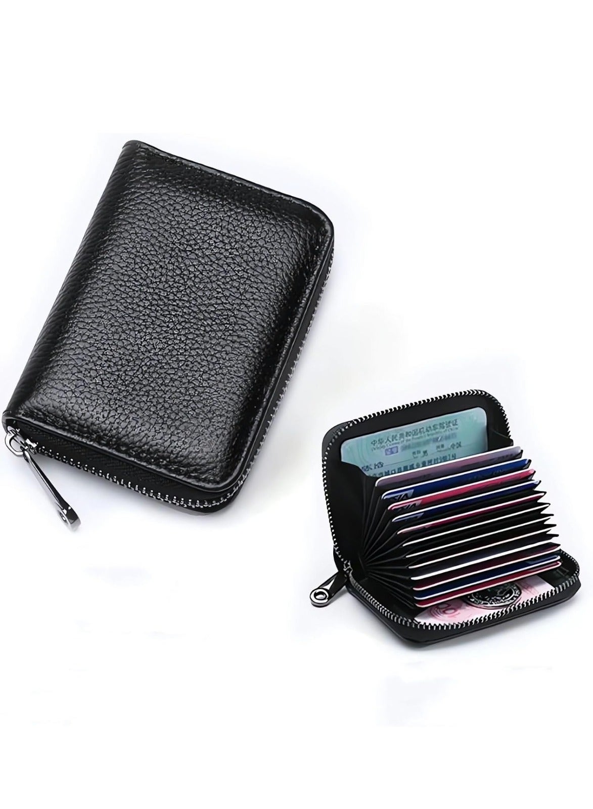 CHU DAI Credit Card Holder Genuine Leather Small Card Wallet for Women ...