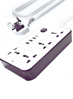 Zahaa Zahaa 3m Universal Extension Cord with 4 Power Socket and 3 USB ...