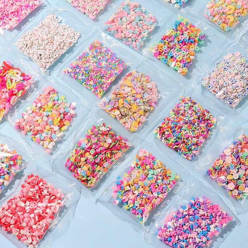 Generic Colorful Beads Sugar Capsuless Fruit Heart Soft Pottery Slices ...