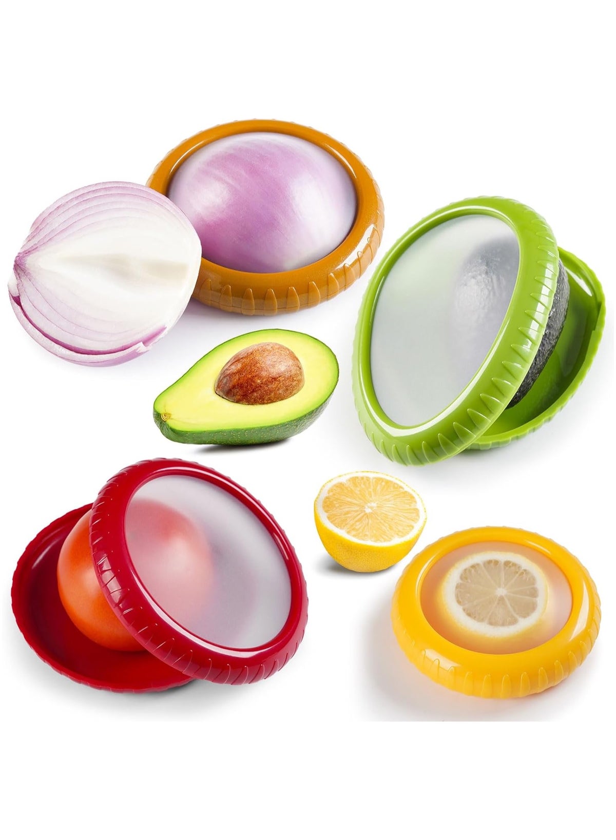 Generic Avocado Saver and Onion Storage Set, 4 Pcs Silicone Fruit ...