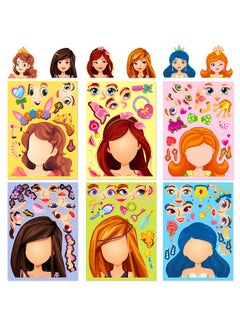 Generic 18 Cartoon Princess Face Swap Puzzle Stickers for Laptop ...