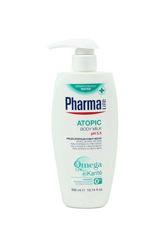 PharmaLine Atopic Hydrating Body Milk Lotion with Omega 3 6 Fatty Acid ...