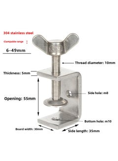 Generic 304 Stainless Steel Tiger Clamp Pipe Clamp Square U-shaped C ...