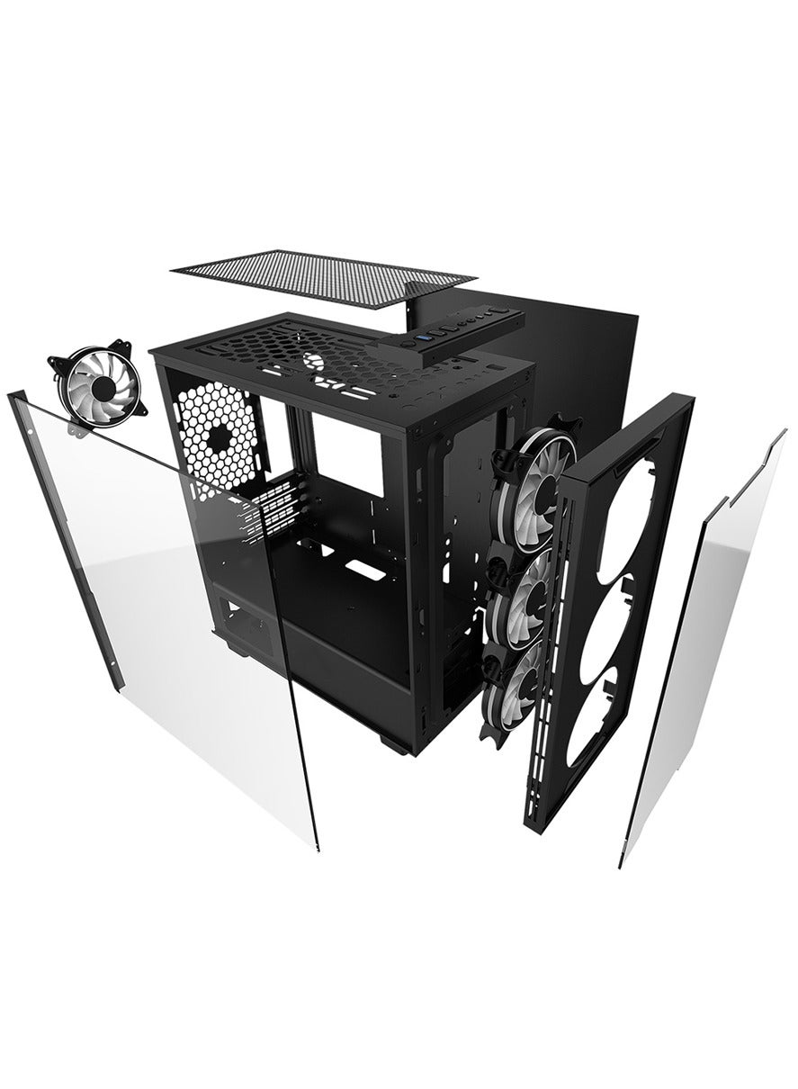 Gasin Gaming Desktop Computer Case with Tempered Glass | MATX Chassis ...