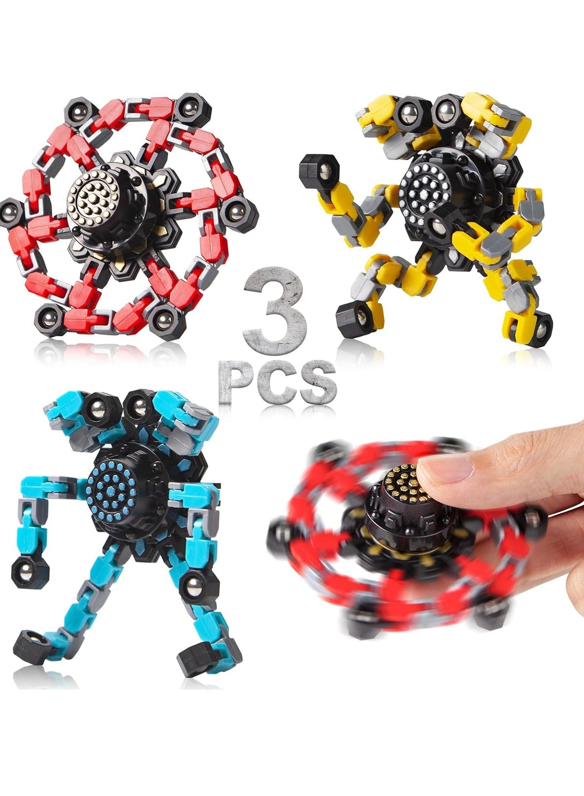 Bukela Transformable Fidget Spinners 3 Pcs for Kids and Adults Stress ...